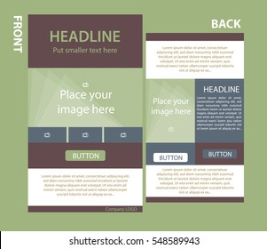 Newsletter Corporate Vector Template Front Back Stock Vector (Royalty ...