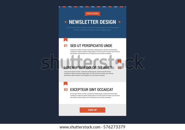 Newsletter Design Template Vector Illustration Flat Stock Vector ...