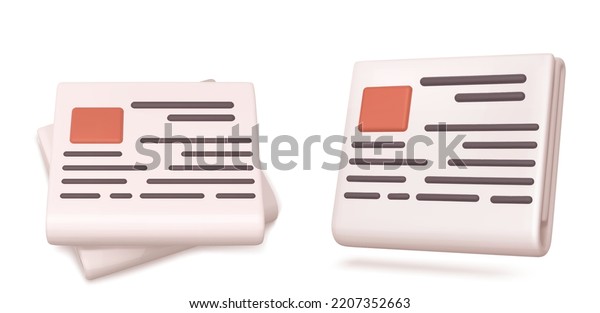 Newspaper 3d Render News Paper Front Stock Vector (Royalty Free ...