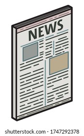 Newspaper Cartoon Vector Illustration Isolated On Stock Vector (Royalty ...