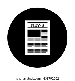 Newspaper Circle Icon Black Round Icon Stock Vector (Royalty Free ...