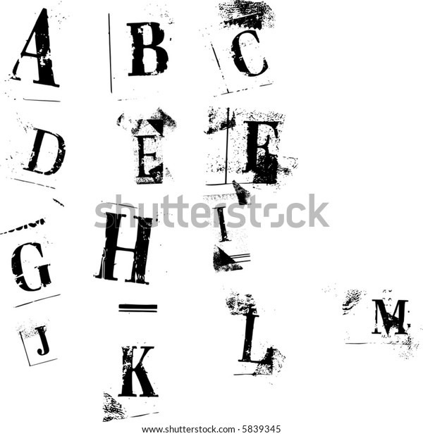 Newspaper Cutout Styled Letters Easily Editable Stock Vector (Royalty ...