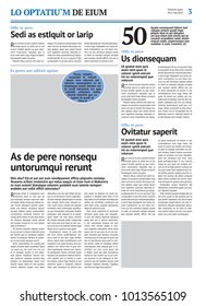 Newspaper Design Template Blue Headline Stock Vector (Royalty Free ...