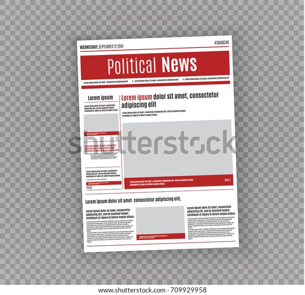 Newspaper Design Template Headline Images Charts Stock Vector (Royalty ...