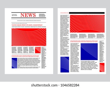 Newspaper Design Template Red Headline Images Stock Vector (Royalty ...