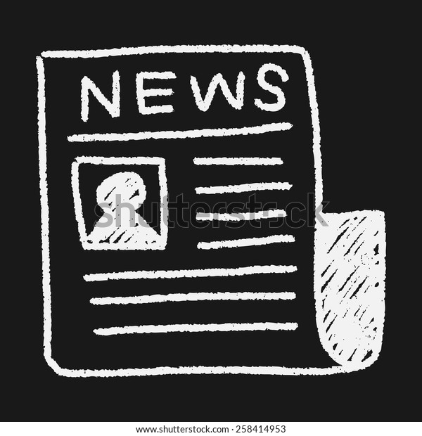 Newspaper Doodle Drawing Stock Vector (Royalty Free) 258414953 ...