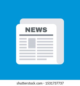 Newspaper Flat Design Blue Background Vector Stock Vector (Royalty Free ...