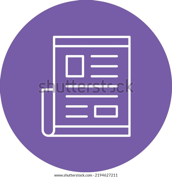Newspaper Line Circle Icon Vector Image Stock Vector (Royalty Free ...