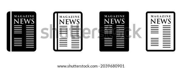 Newspaper Magazine Icon Newspaper Vector Magazine Stock Vector (Royalty ...