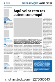 Newspaper Mockup Blue Headline Stock Vector (Royalty Free) 1273083643 ...