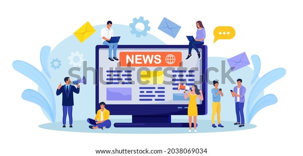 Newspaper News Paper On Computer Screen Stock Vector (Royalty Free ...