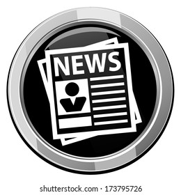 Newspaper Round Icon Vector Illustration Stock Vector (Royalty Free ...