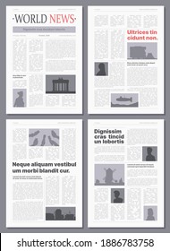 Newspaper Wireframes Front Pages Brochures Paper Stock Vector (Royalty ...