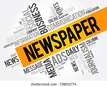 Newspaper Word Cloud Collage Business Concept Stock Vector (Royalty ...
