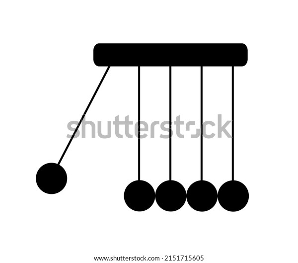 Newtons Cradle Symbol Vector Silhouette Illustration: vetor stock ...