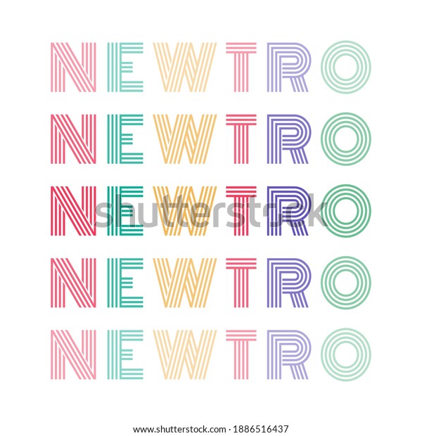 Newtro New Retro Typography Isolated On Stock Vector (Royalty Free ...
