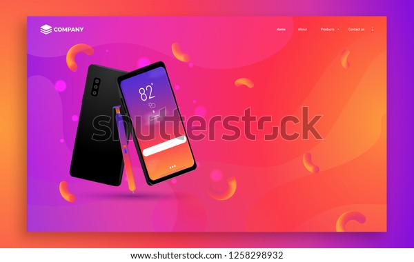 Next Generation Smart Phones Website Landing Stock Vector (Royalty Free ...
