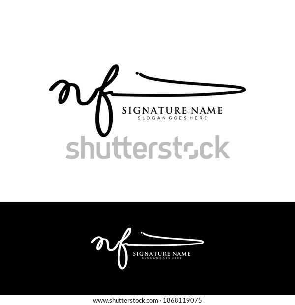 Nf Initial Letter Handwriting Signature Logo Stock Vector (Royalty Free ...