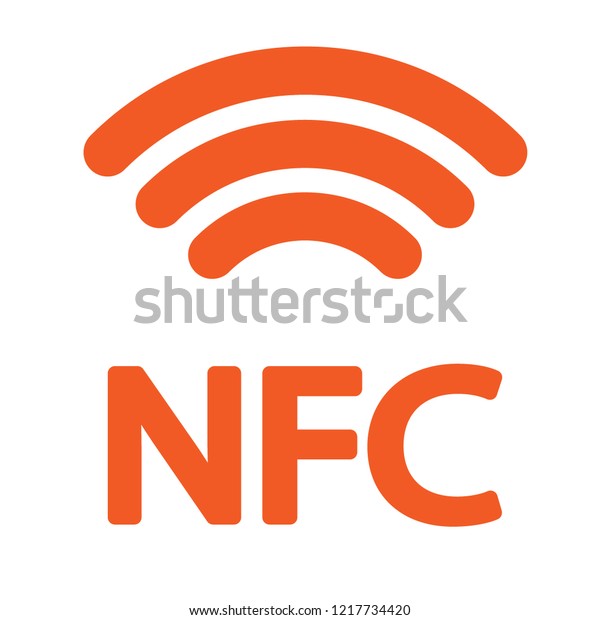 Nfc Icon Orange On White Background Stock Vector (Royalty Free ...
