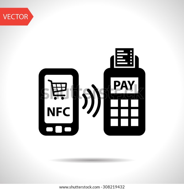 Nfc Payment Mobile Phone Pos Terminal Stock Vector (Royalty Free ...