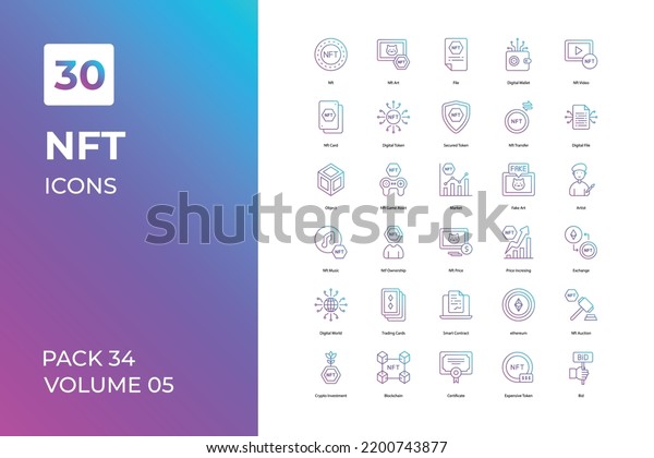 Nft Icons Collection Set Contains Such Stock Vector (Royalty Free ...