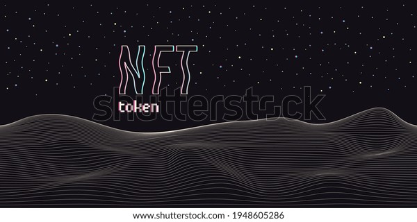 Nft Nonfungible Token Vector Futuristic Cryptography 库存矢量图（免版税 ...