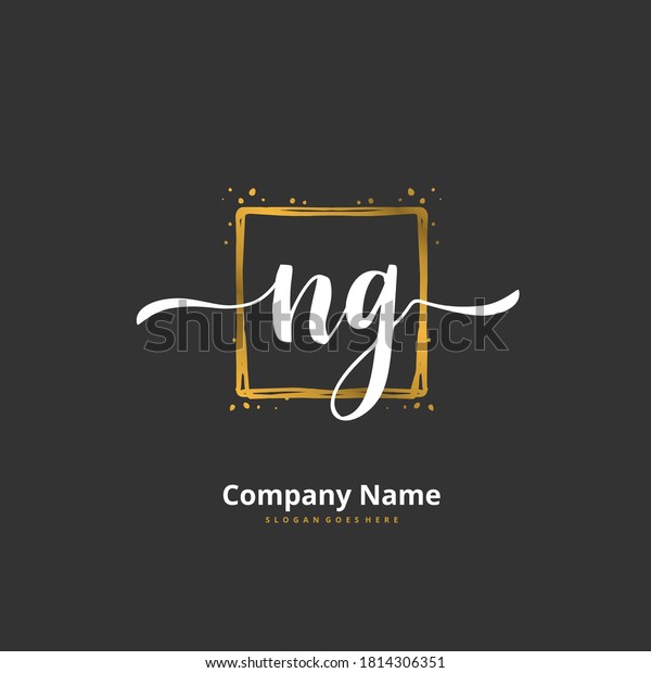 Ng Initial Handwriting Signature Logo Design Stock Vector (Royalty Free ...
