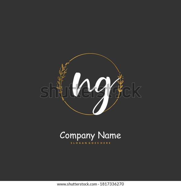 Ng Initial Handwriting Signature Logo Design Stock Vector (Royalty Free ...