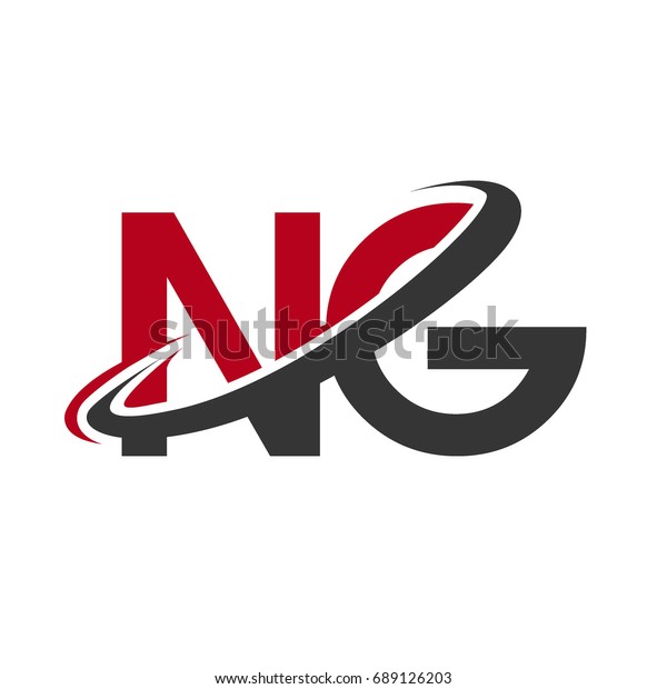 NG initial logo company name colored red and black swoosh design ...