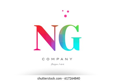 Ng N G Creative Rainbow Colors Stock Vector (Royalty Free) 617264840 ...