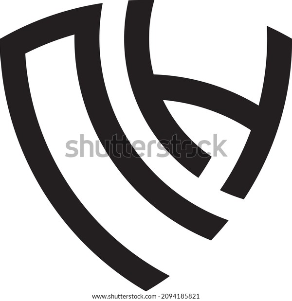 Nh Monogram Logo Concept Black Stock Vector (Royalty Free) 2094185821 ...