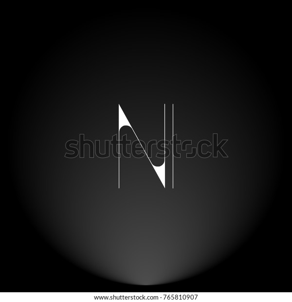 Ni White Thin Minimalist Logo Design Stock Vector (Royalty Free ...