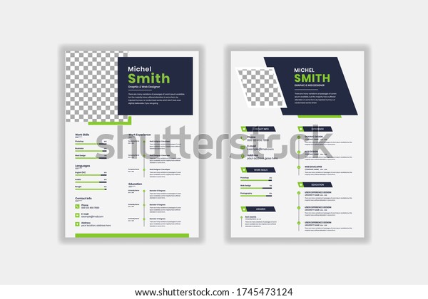 Nice Clean Cv Templates Modern Cv Stock Vector (Royalty Free ...