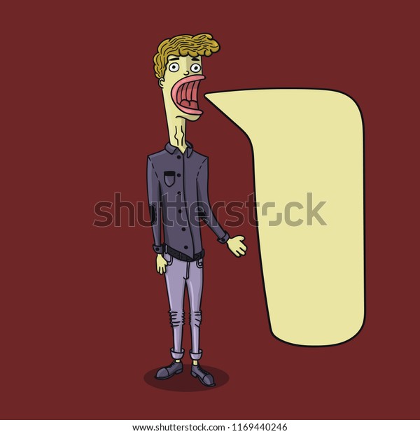 Nice Cute Cartoon Man Speaking Character Stock Vector (Royalty Free ...