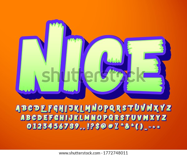 Nice Sticker Cartoon Text Effects Stock Vector (Royalty Free ...