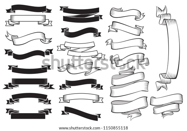 Nice Vintage Ribbon Elements Collection Stock Vector (Royalty Free ...