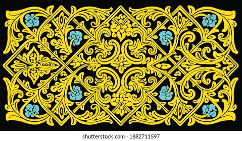Nice Yellow Traditional Complication Pattern Looks Stock Vector ...