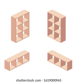 Niche Partition Shelves Vector 3d Isometric Stock Vector (Royalty Free ...