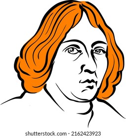 Nicolaus Copernicus Vector Drawing Surface Hair Stock Vector (Royalty ...