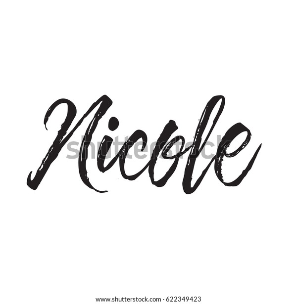 Nicole Text Design Vector Calligraphy Typography Stock Vector (Royalty ...