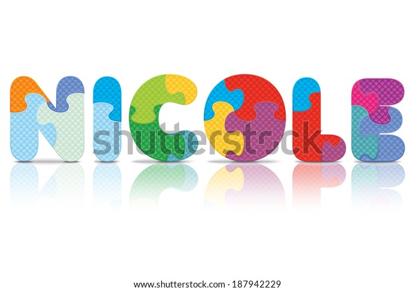 Nicole Written Alphabet Puzzle Vector Illustration Stock Vector ...