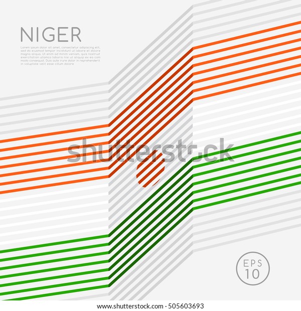 Niger Modern Outlined Flag Poster Template Stock Vector (Royalty Free ...