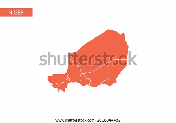 Niger Orange Map Detailed Vector Stock Vector (Royalty Free) 2018844482 ...