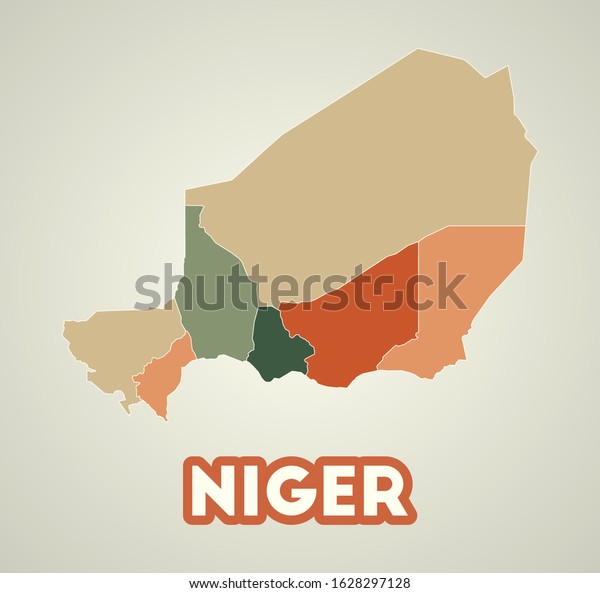 Niger Poster Retro Style Map Country Stock Vector (Royalty Free ...