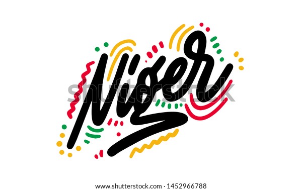 Niger Word Text Creative Handwritten Font Stock Vector (Royalty Free ...