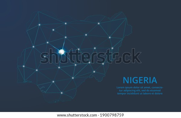 Nigeria Communication Network Map Vector Low Stock Vector (Royalty Free ...