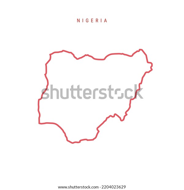 Nigeria Editable Outline Map Nigerian Red: เวกเตอร์สต็อก (ปลอดค่า ...