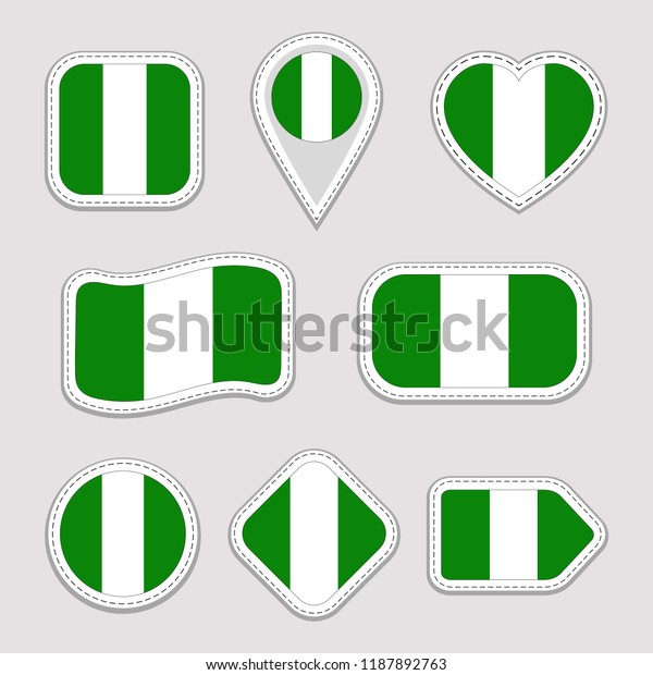 Nigeria Flag Vector Set Nigerian Flags Stock Vector (Royalty Free ...