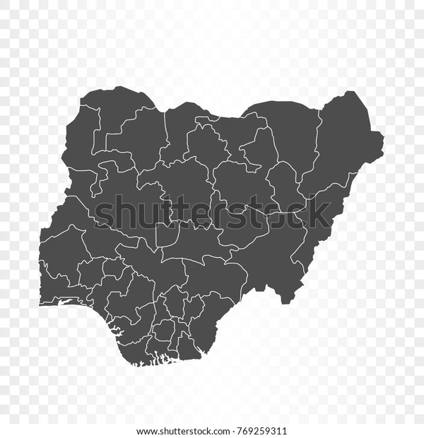 Nigeria Map Isolated On Transparent Background Stock Vector (Royalty ...