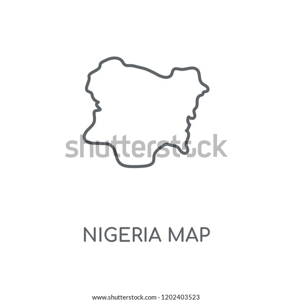 Nigeria Map Linear Icon Nigeria Map Stock Vector (Royalty Free ...